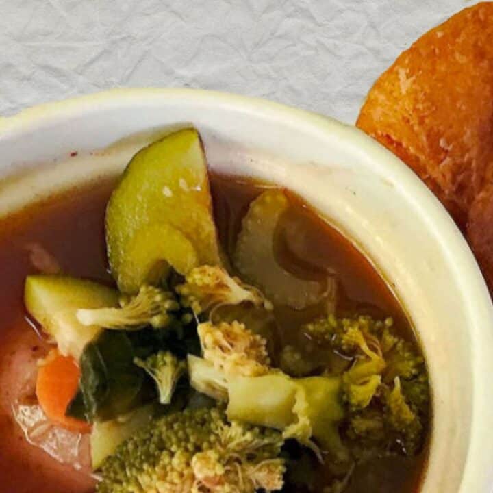 Small Batch V8 Vegetable Soup Recipe • A Weekend Cook®