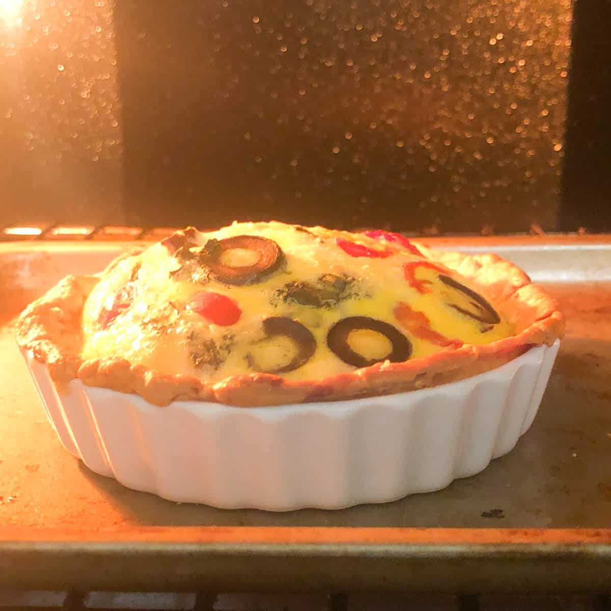 Mediterranean Vegetable Quiche for One