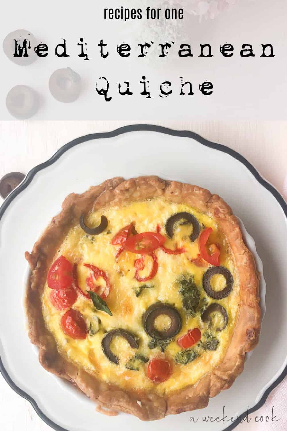 Mediterranean Vegetable Quiche for One • A Weekend Cook®