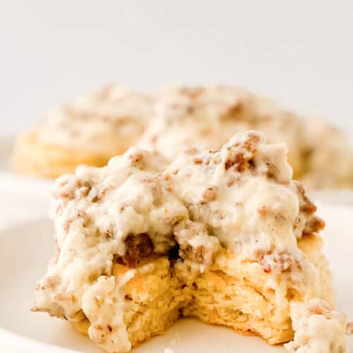 Old Fashioned Biscuits and Gravy for One