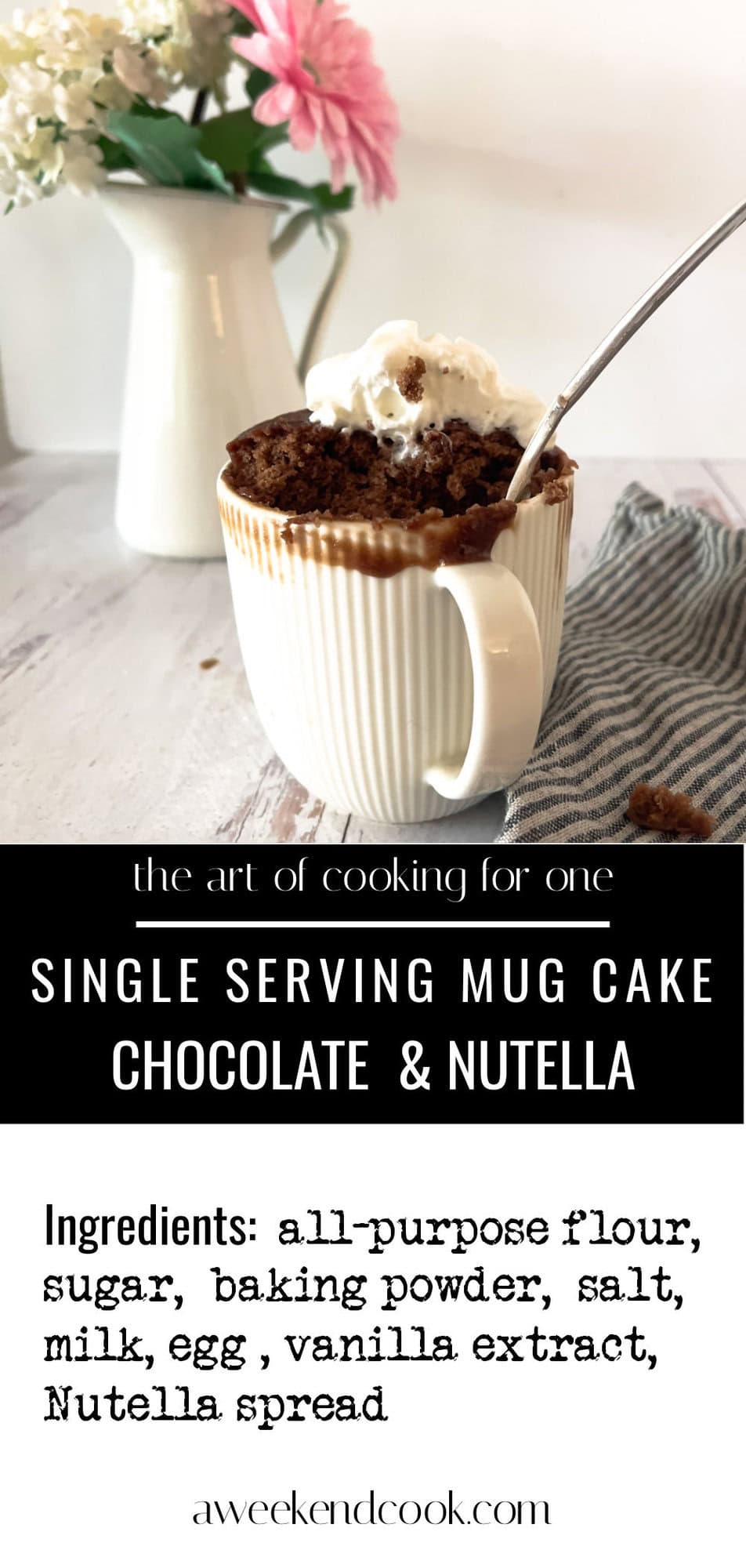 Single Serving Decadent Nutella Mug Cake Recipe