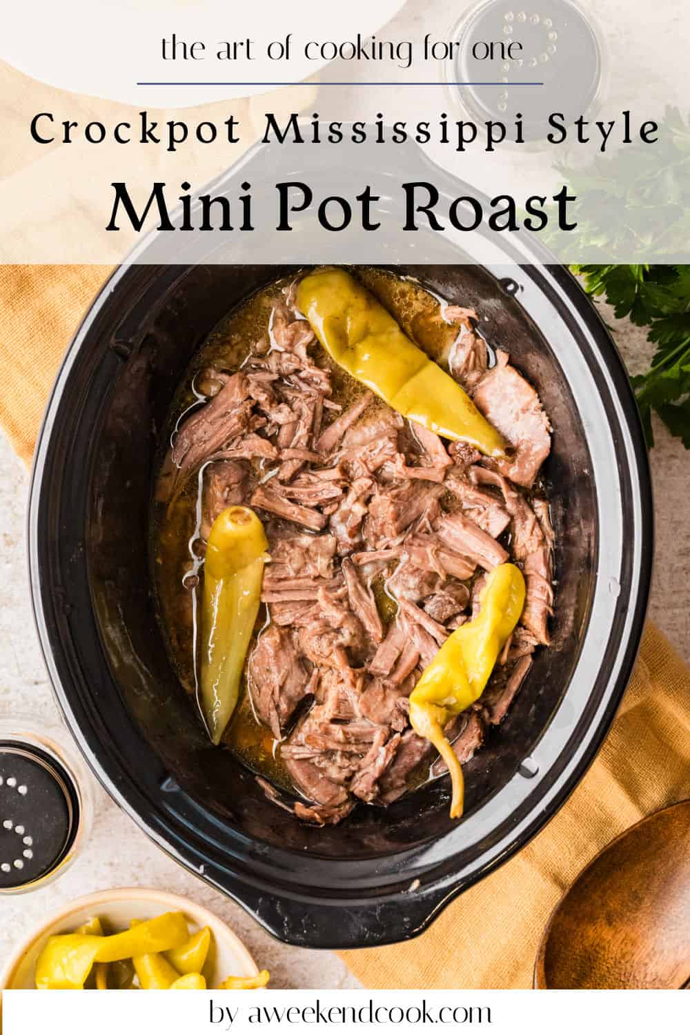 Mini Mississippi Pot Roast Recipe (1-Pound Chuck Roast) • A Weekend Cook®